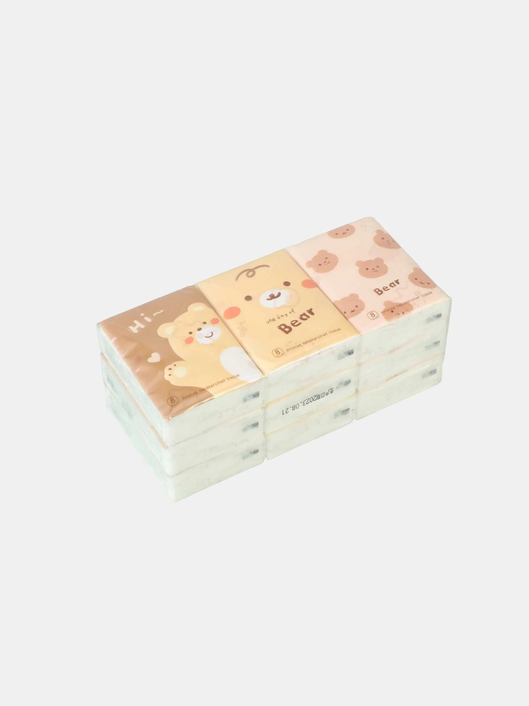 LÄTT LIV - Happy Bear Print Pocket Tissue - 9 Pack Size One Size