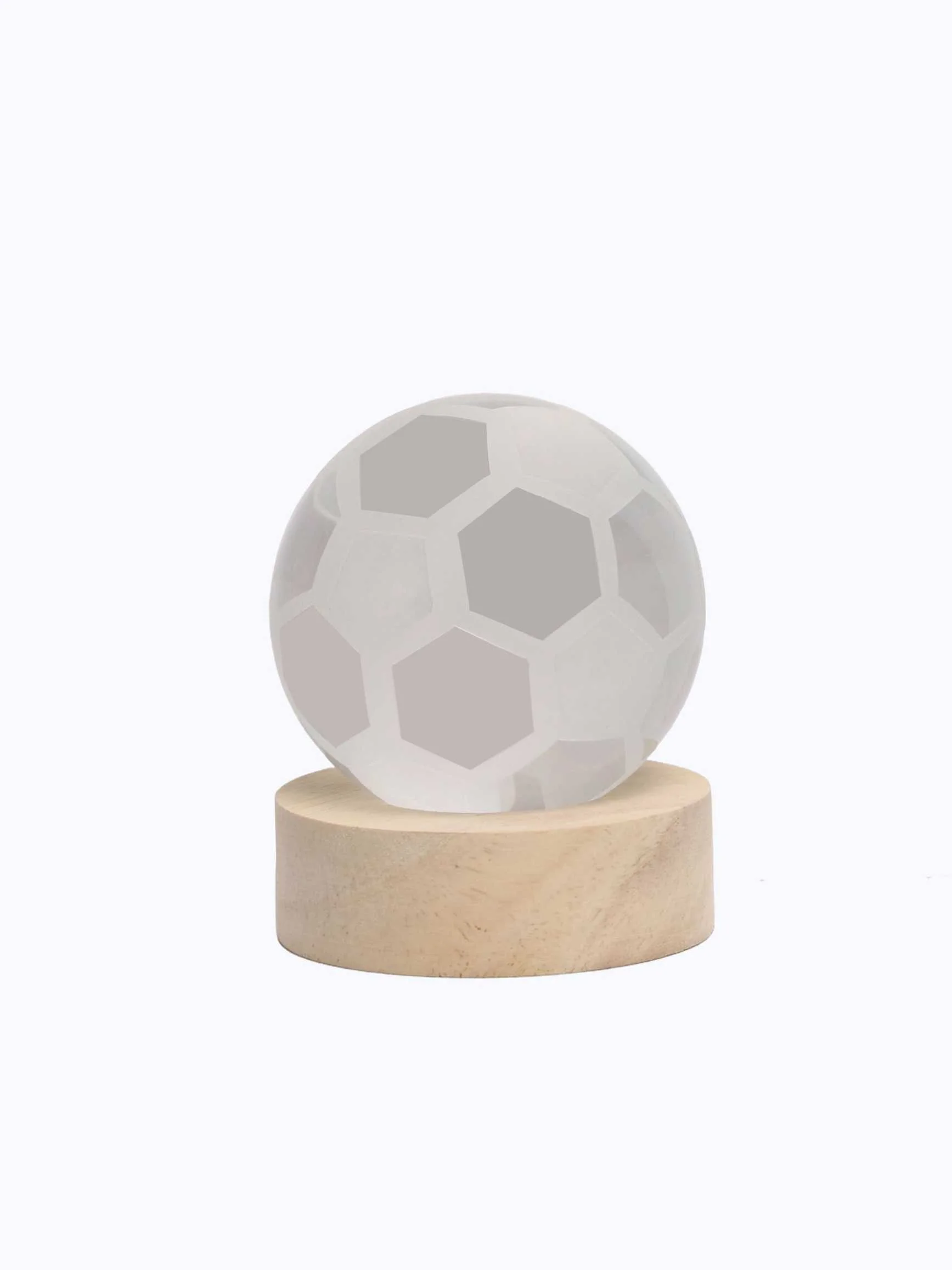 6cm Warm Light 2026 Football Ornament with Wooden Base - USB Charging ...